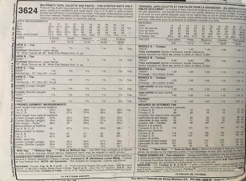 Mccall's 3624 Sewing Pattern vintage CUT - Etsy