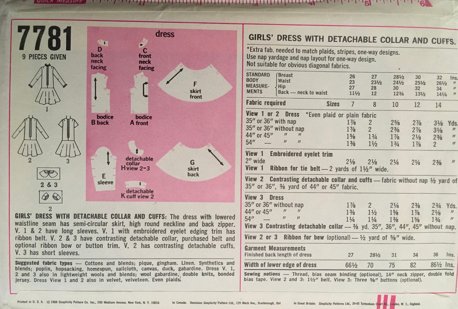 Simplicity 7781 Sewing Pattern vintage CUT - Etsy