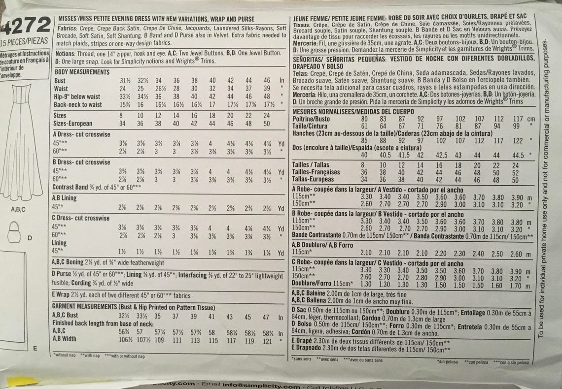Simplicity 4272 Sewing Pattern CUT - Etsy