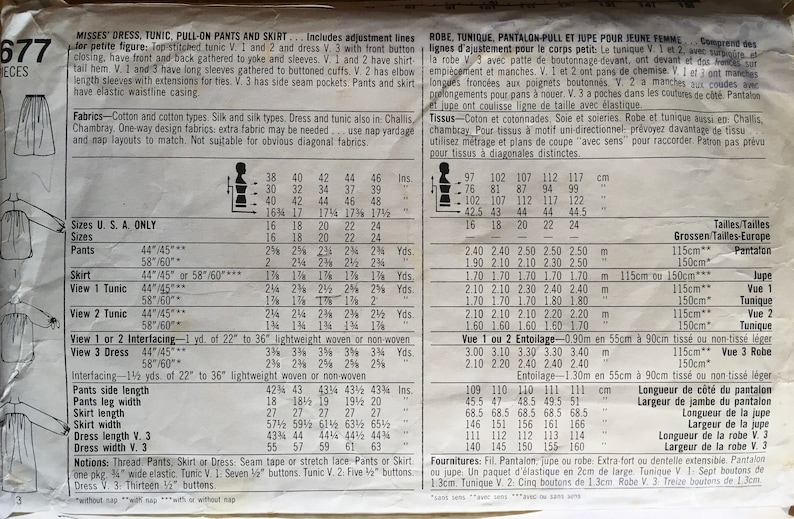 Simplicity 6677 Sewing Pattern Vintage CUT | Etsy
