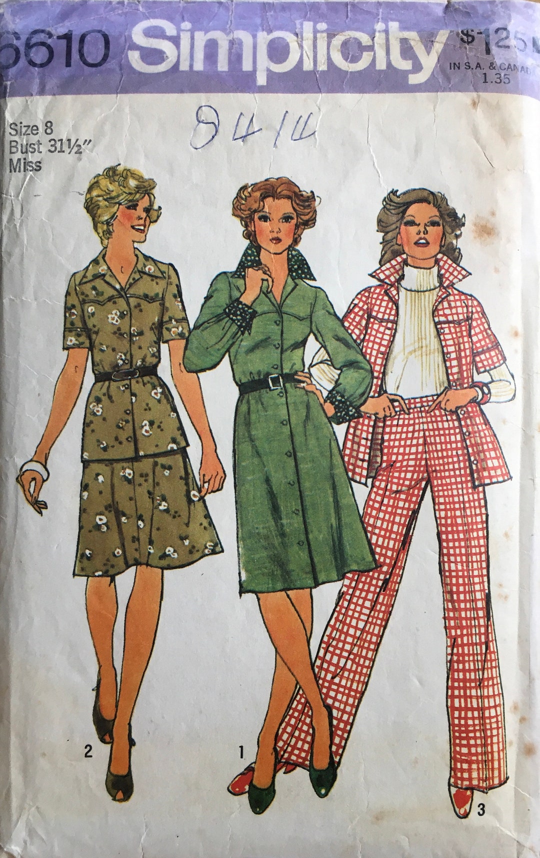 Simplicity 6610 Sewing Pattern vintage CUT - Etsy