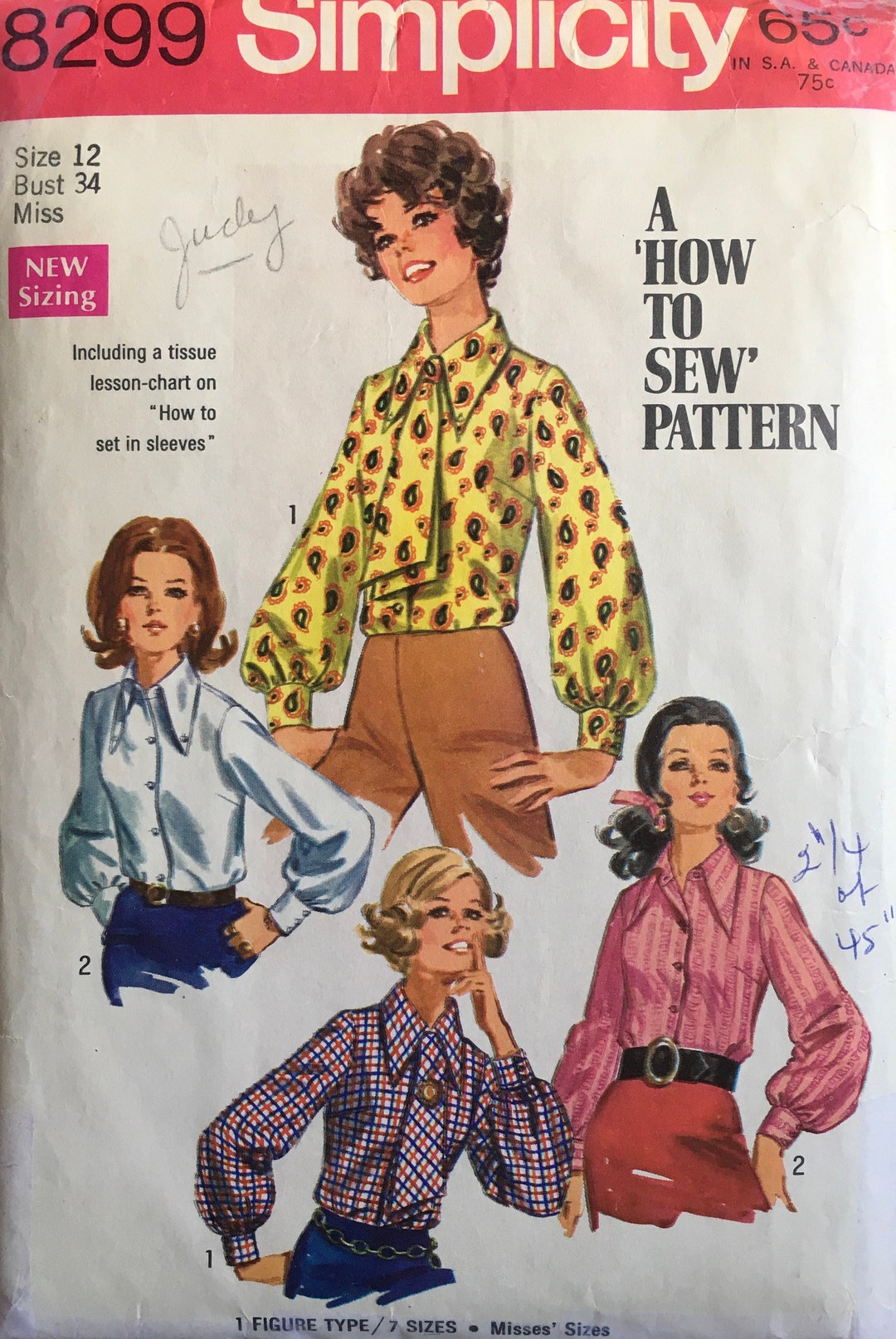 Simplicity 8299 Sewing Pattern vintage CUT - Etsy