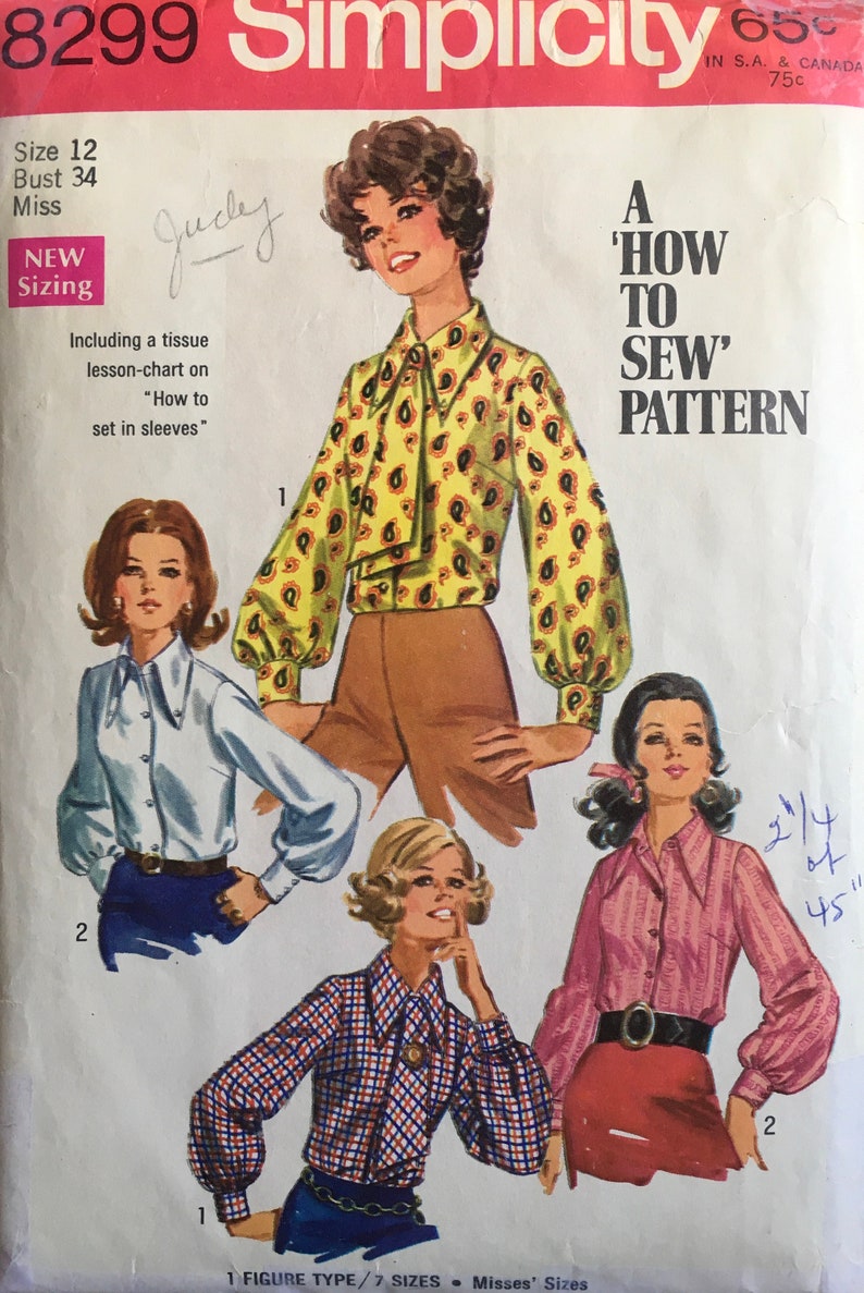 Simplicity 8299 Sewing Pattern vintage CUT - Etsy