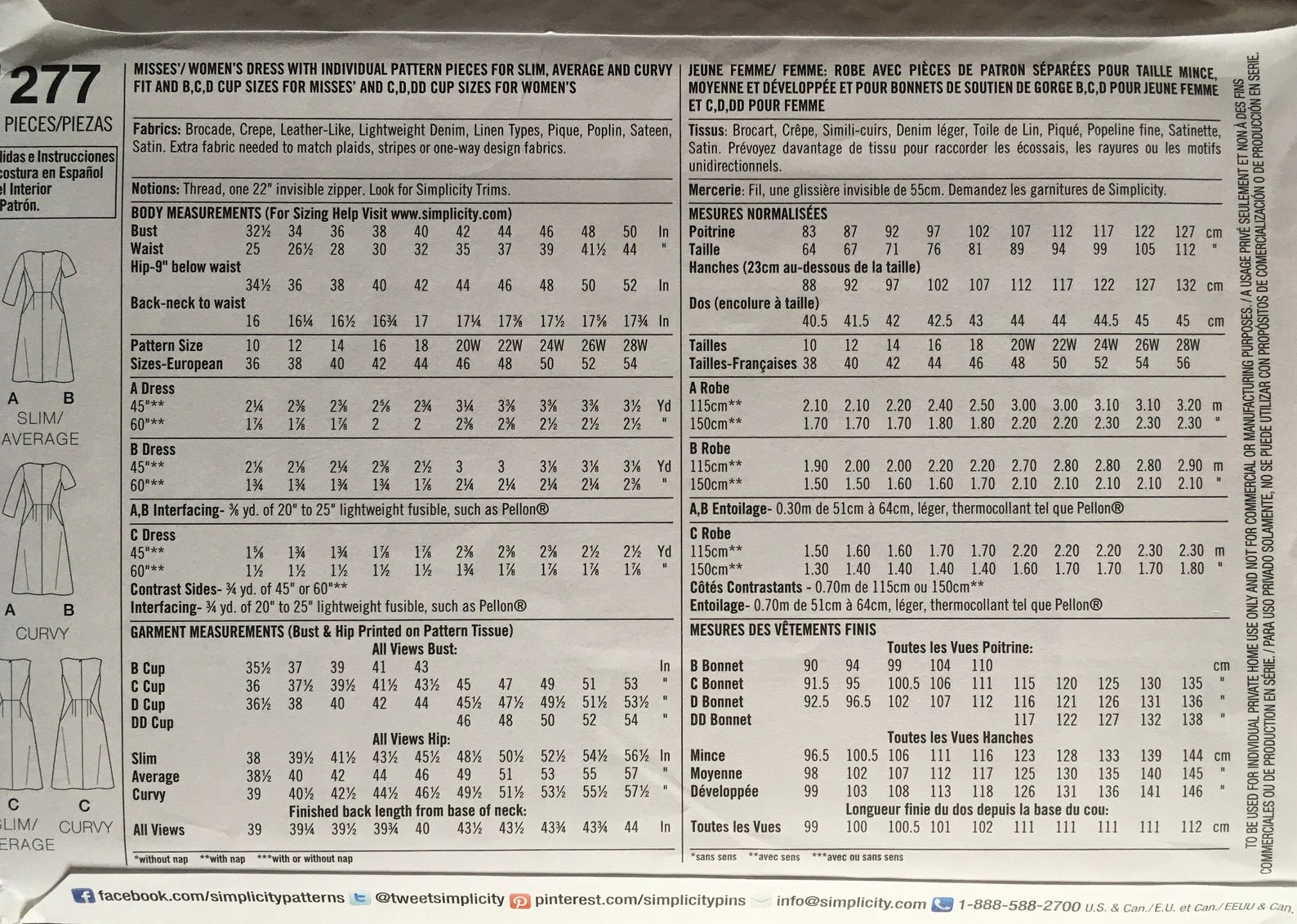 Simplicity 1277 Sewing Pattern UNCUT | Etsy