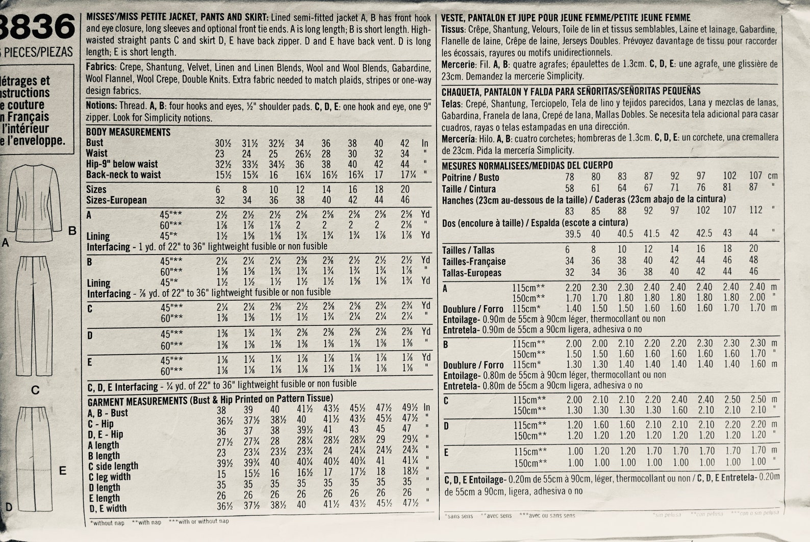 Simplicity 8836 Sewing Pattern vintage UNCUT - Etsy