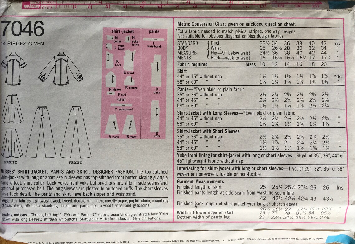 Simplicity 7046 Sewing Pattern vintage UNCUT - Etsy