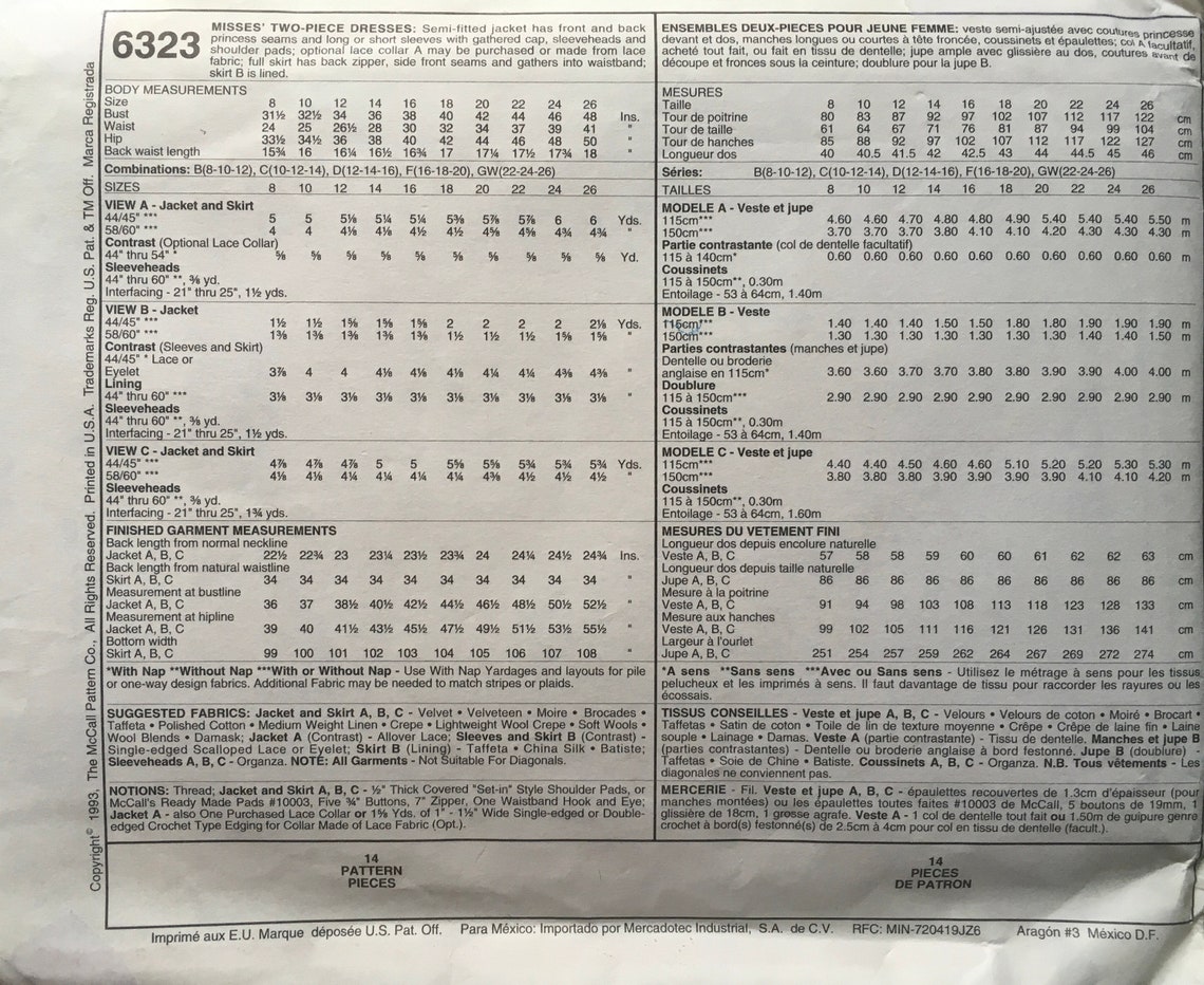 McCall's 6323 Sewing Pattern Vintage UNCUT | Etsy