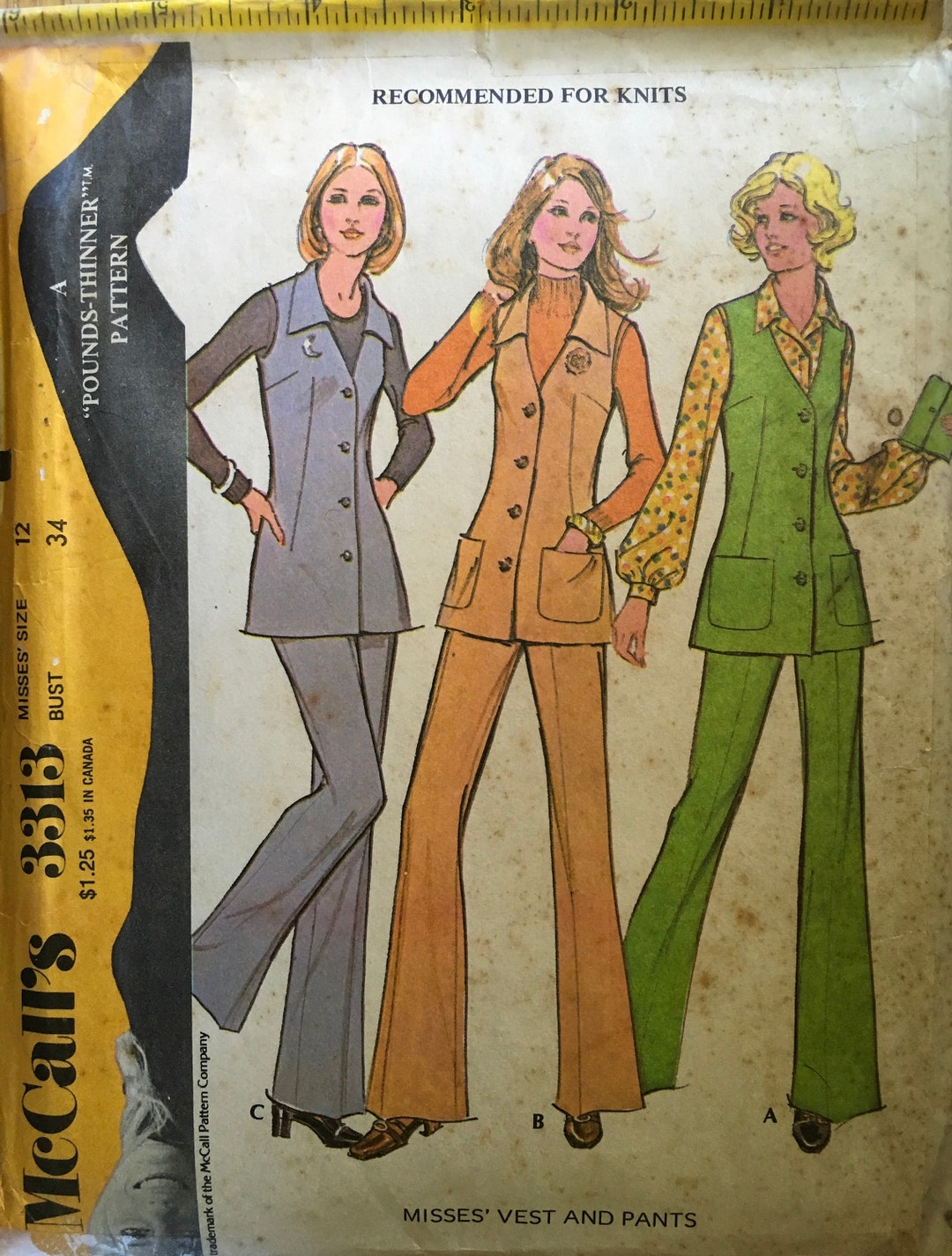 Mccall's 3313 Sewing Pattern vintage CUT - Etsy