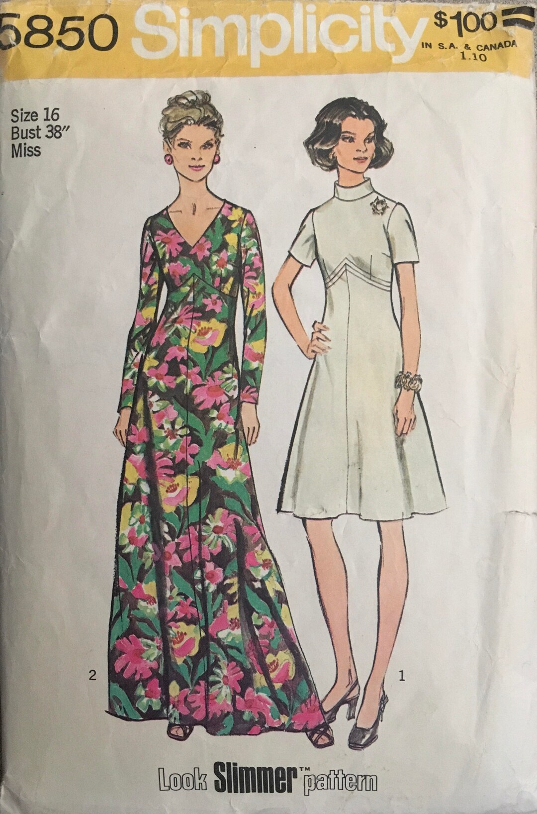 Simplicity 5850 Sewing Pattern vintage CUT - Etsy