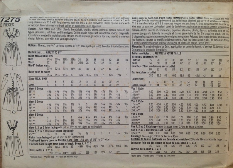 Simplicity 7275 Sewing Pattern vintage UNCUT - Etsy