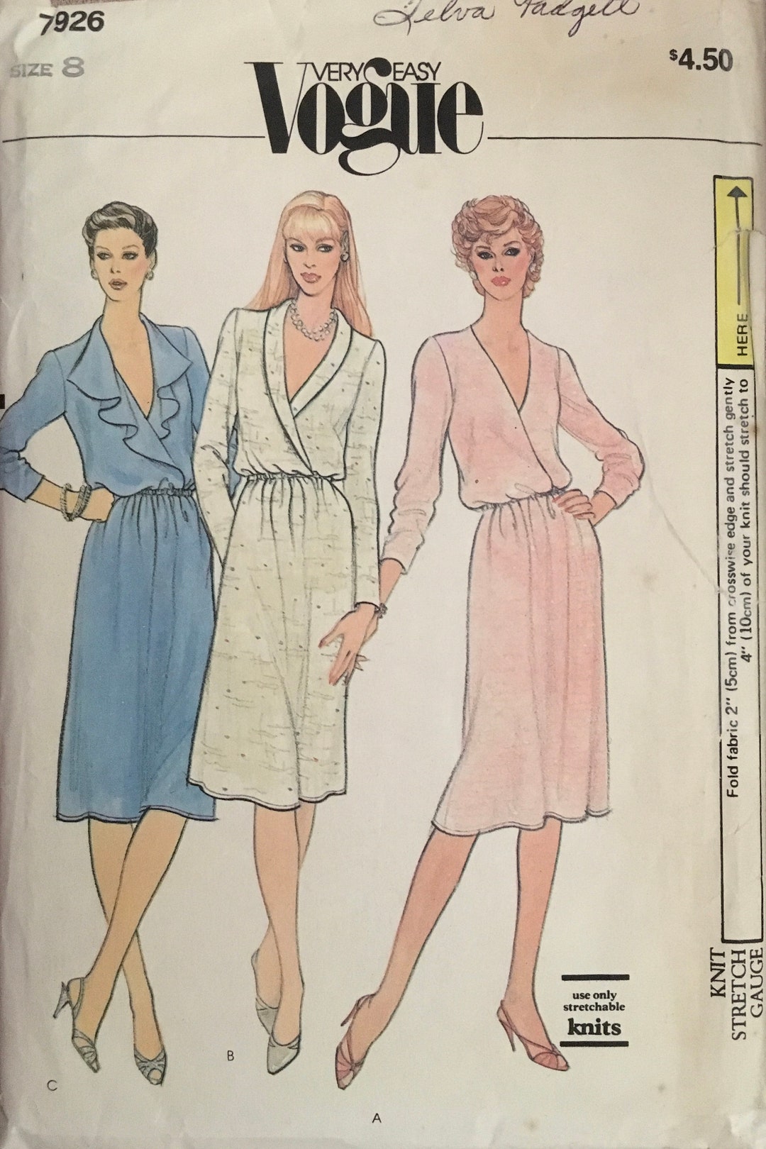 Vogue 7926 Sewing Pattern vintage CUT - Etsy