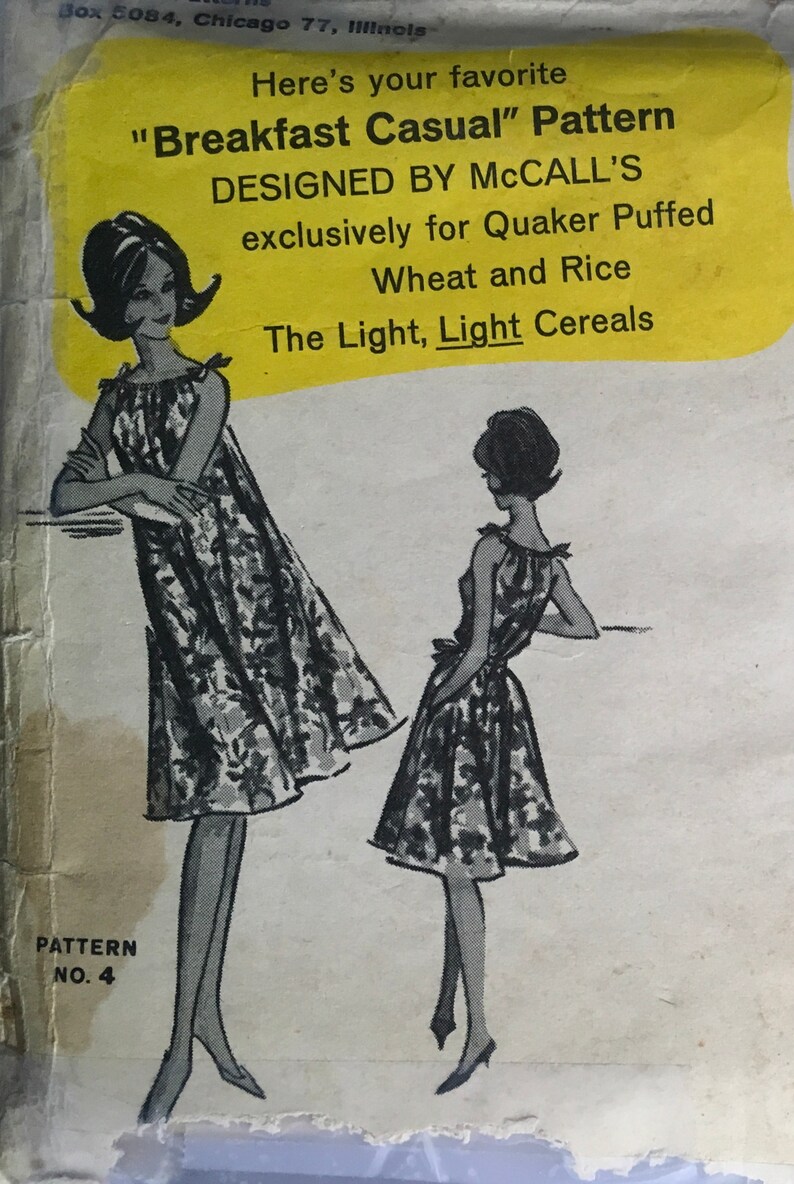 Quaker Oats 4 Sewing Pattern vintage CUT | Etsy
