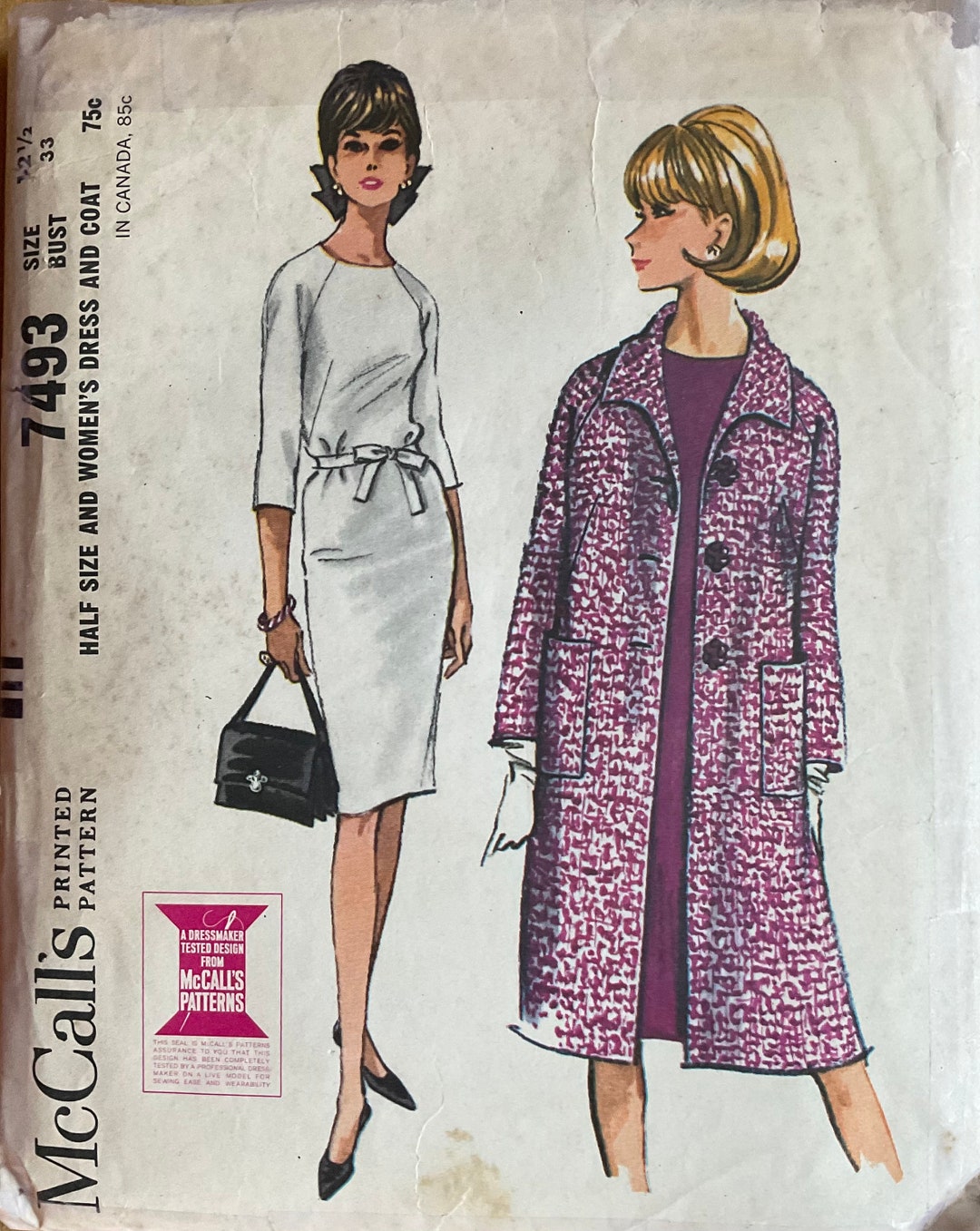 Mccall's 7493 Sewing Pattern vintage CUT - Etsy