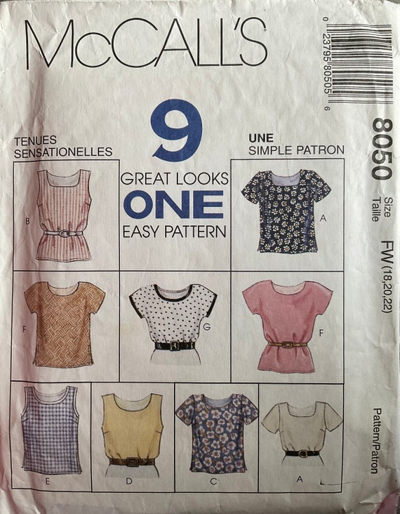 Mccall's 8050 Sewing Pattern vintage CUT | Etsy