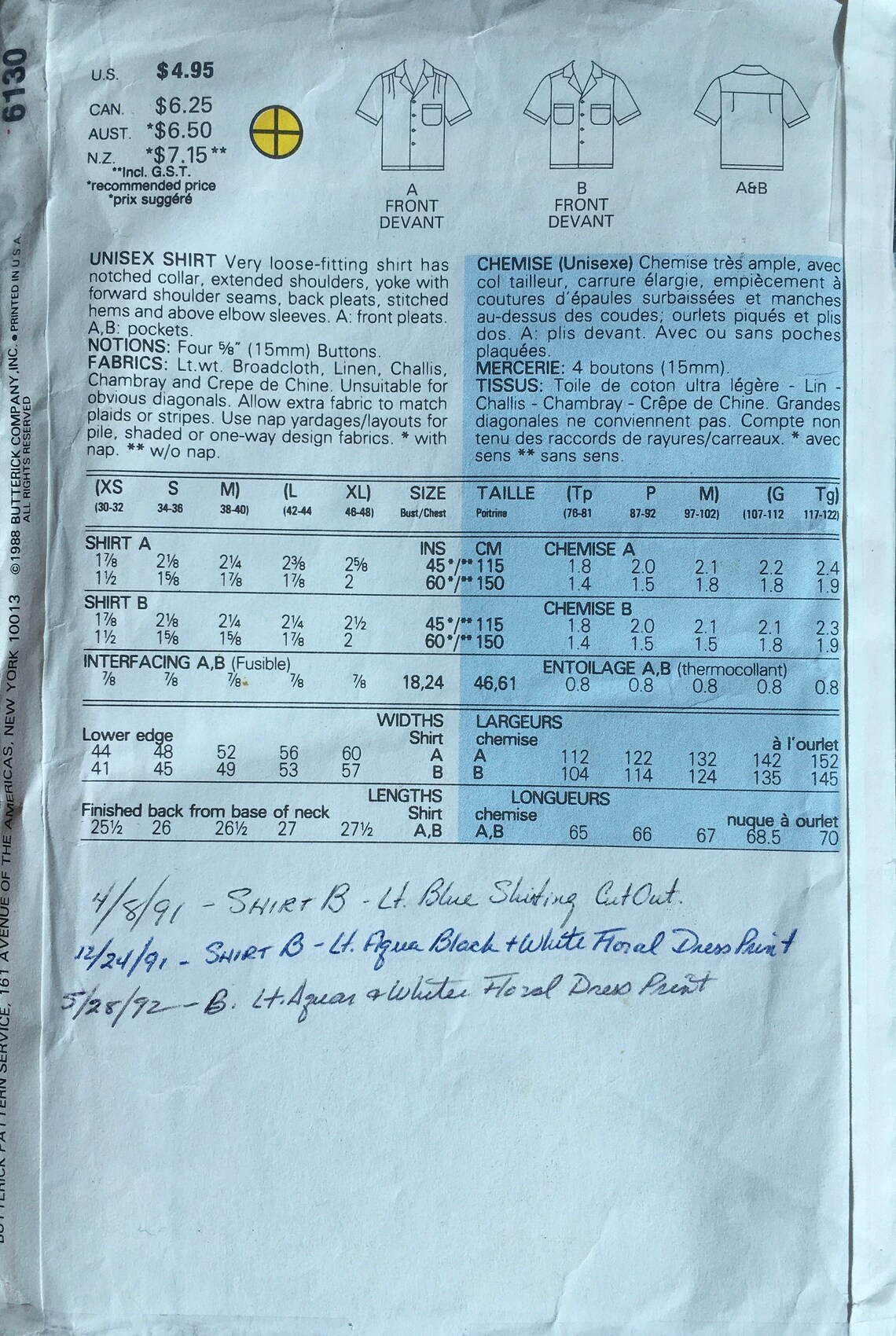 Butterick 6130 Sewing Pattern vintage CUT - Etsy