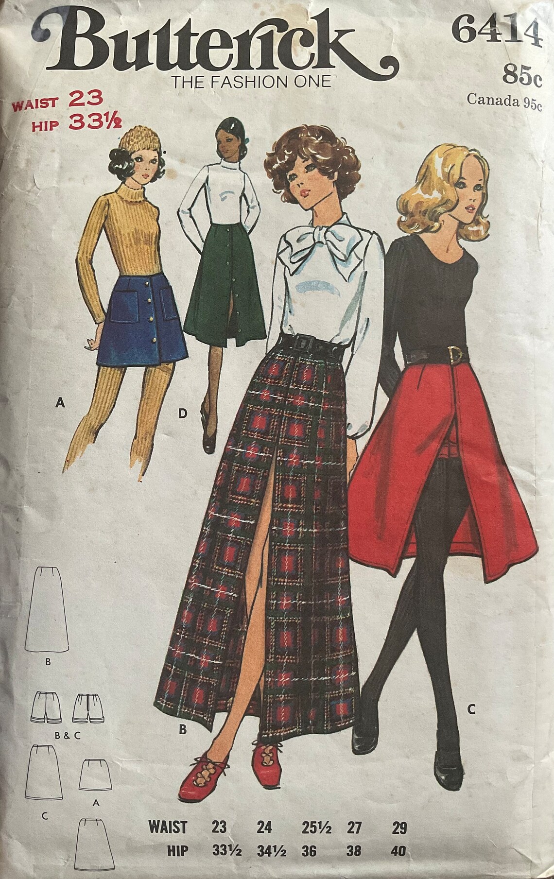 Butterick 6414 Sewing Pattern vintage CUT - Etsy