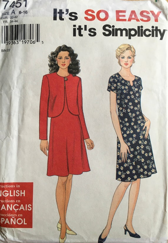 Simplicity 7451 Sewing Pattern vintage UNCUT | Etsy
