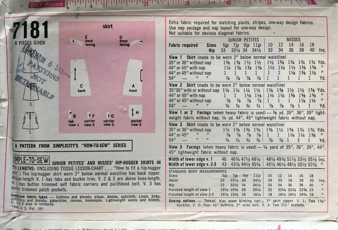 Simplicity 7181 Sewing Pattern vintage CUT | Etsy
