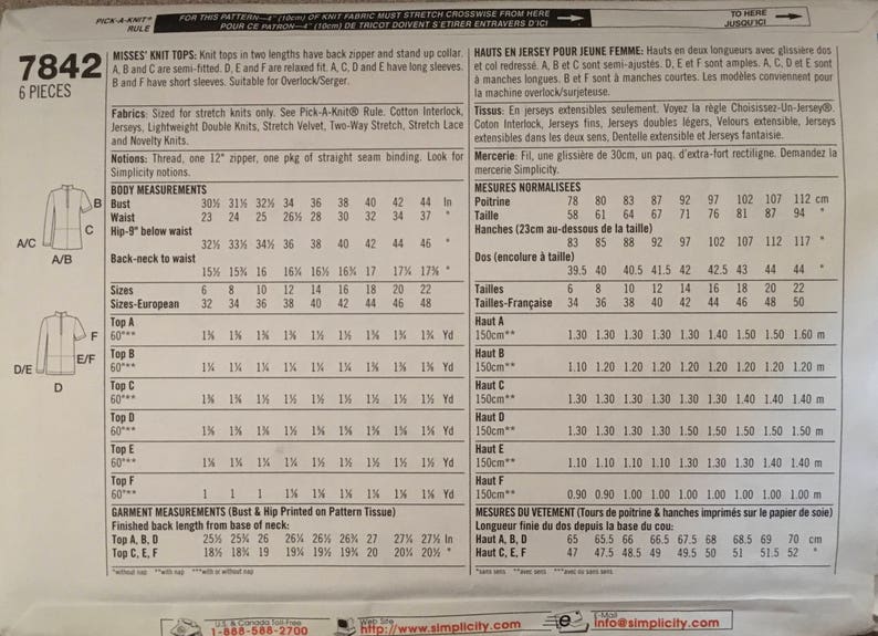 Simplicity 7842 Sewing Pattern vintage CUT - Etsy