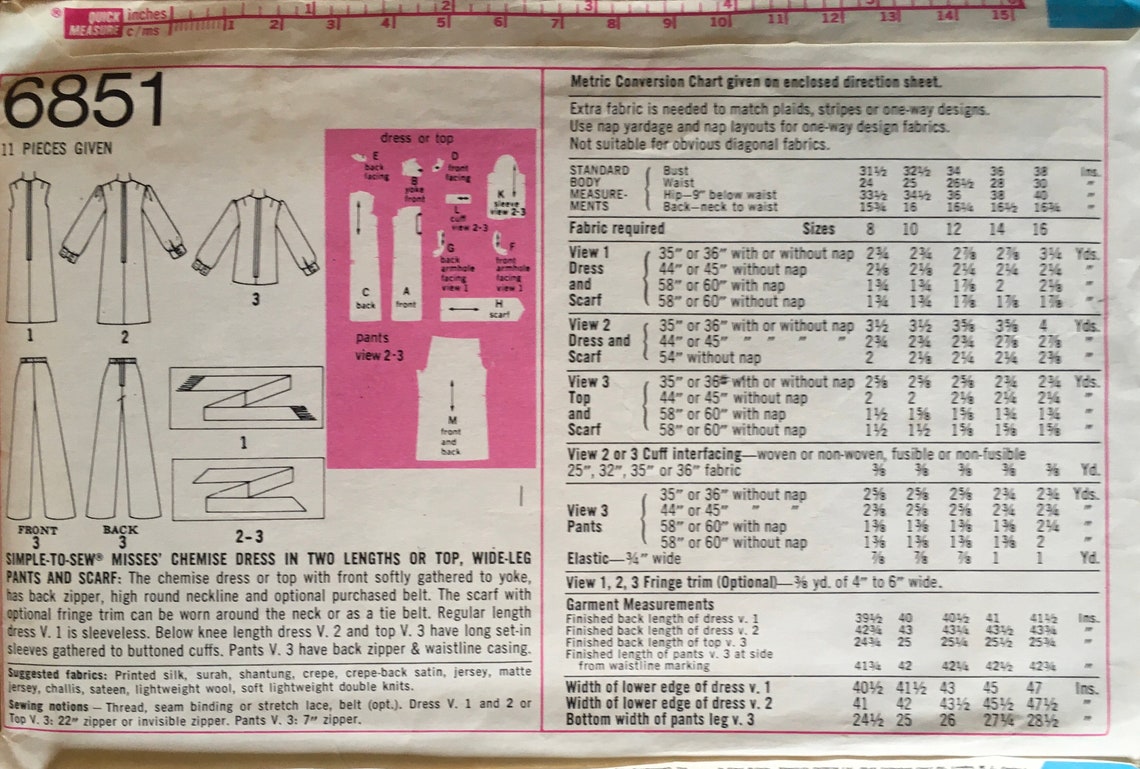 Simplicity 6851 Sewing Pattern vintage UNCUT - Etsy
