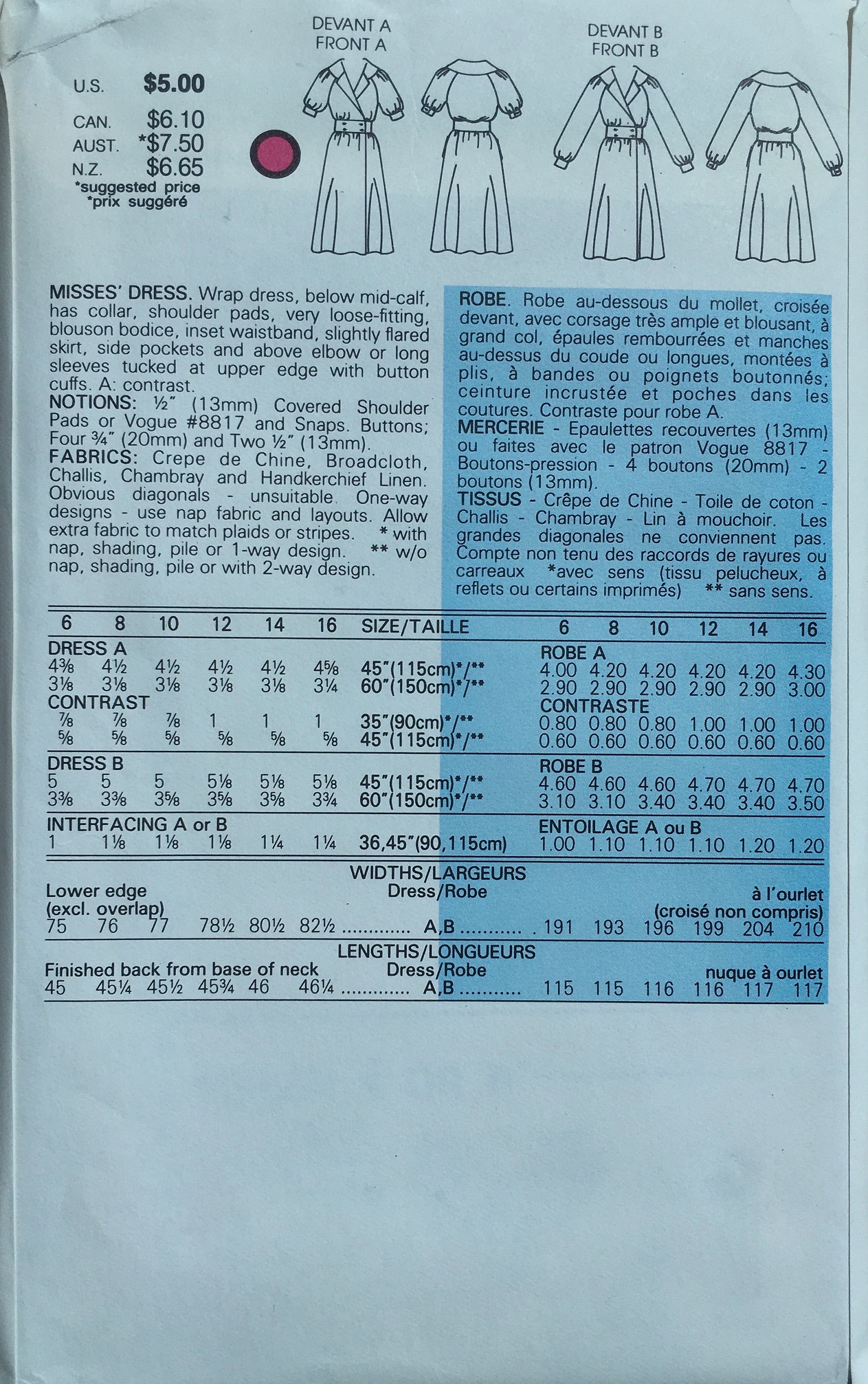 Vogue 9009 Sewing Pattern vintage UNCUT - Etsy