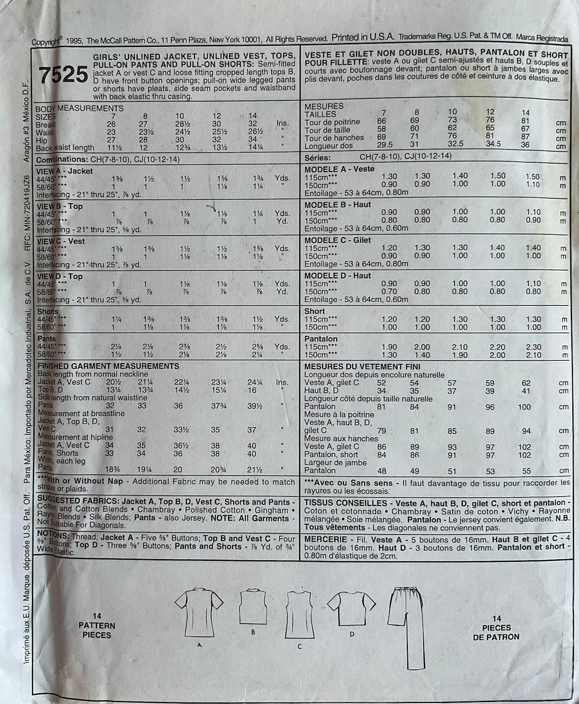 Mccall's 7525 Sewing Pattern vintage UNCUT | Etsy