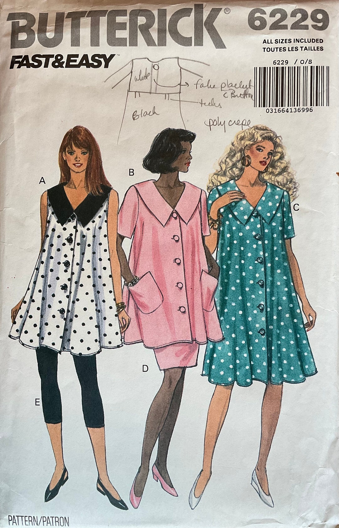 Butterick 6229 Sewing Pattern vintage CUT - Etsy