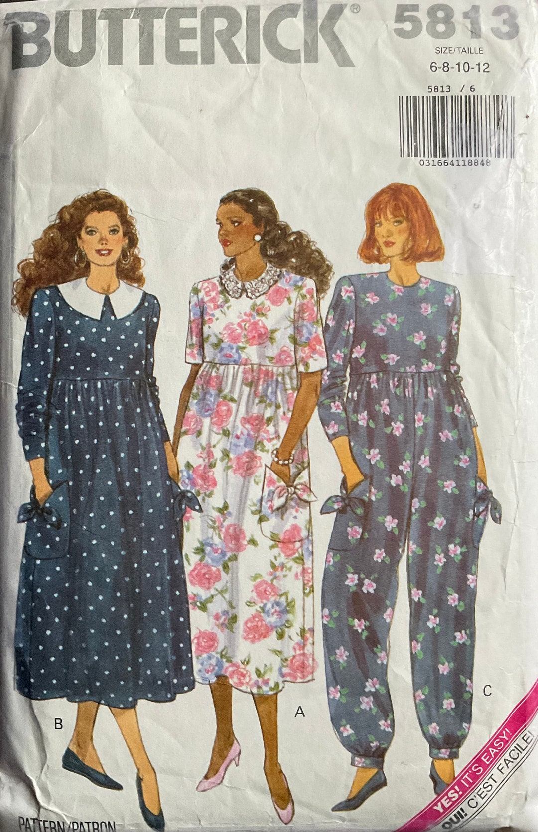 Butterick 5813 Sewing Pattern vintage CUT - Etsy