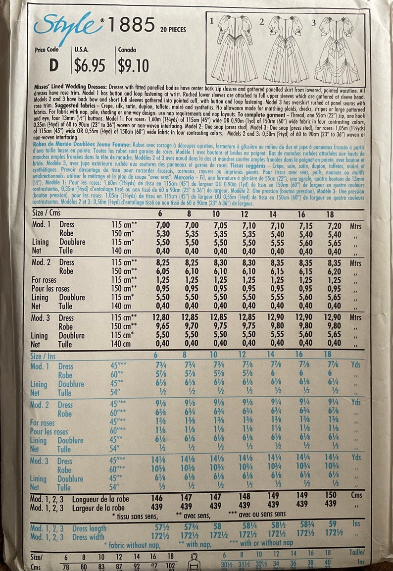Style 1885 Sewing Pattern vintage UNCUT - Etsy