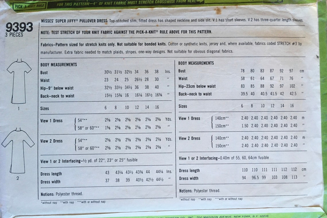 Simplicity 9393 Sewing Pattern vintage CUT | Etsy