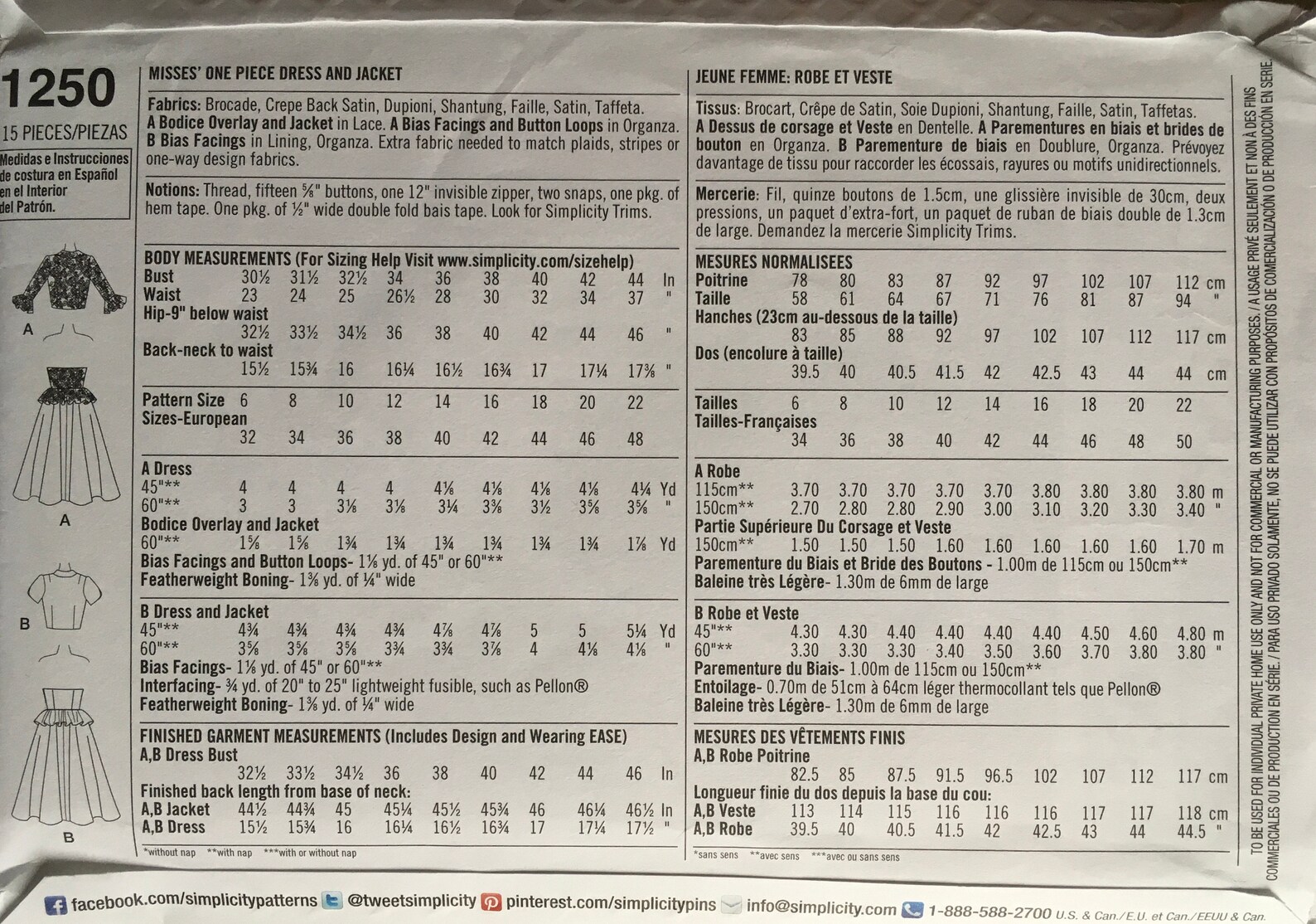Simplicity 1250 Sewing Pattern UNCUT - Etsy