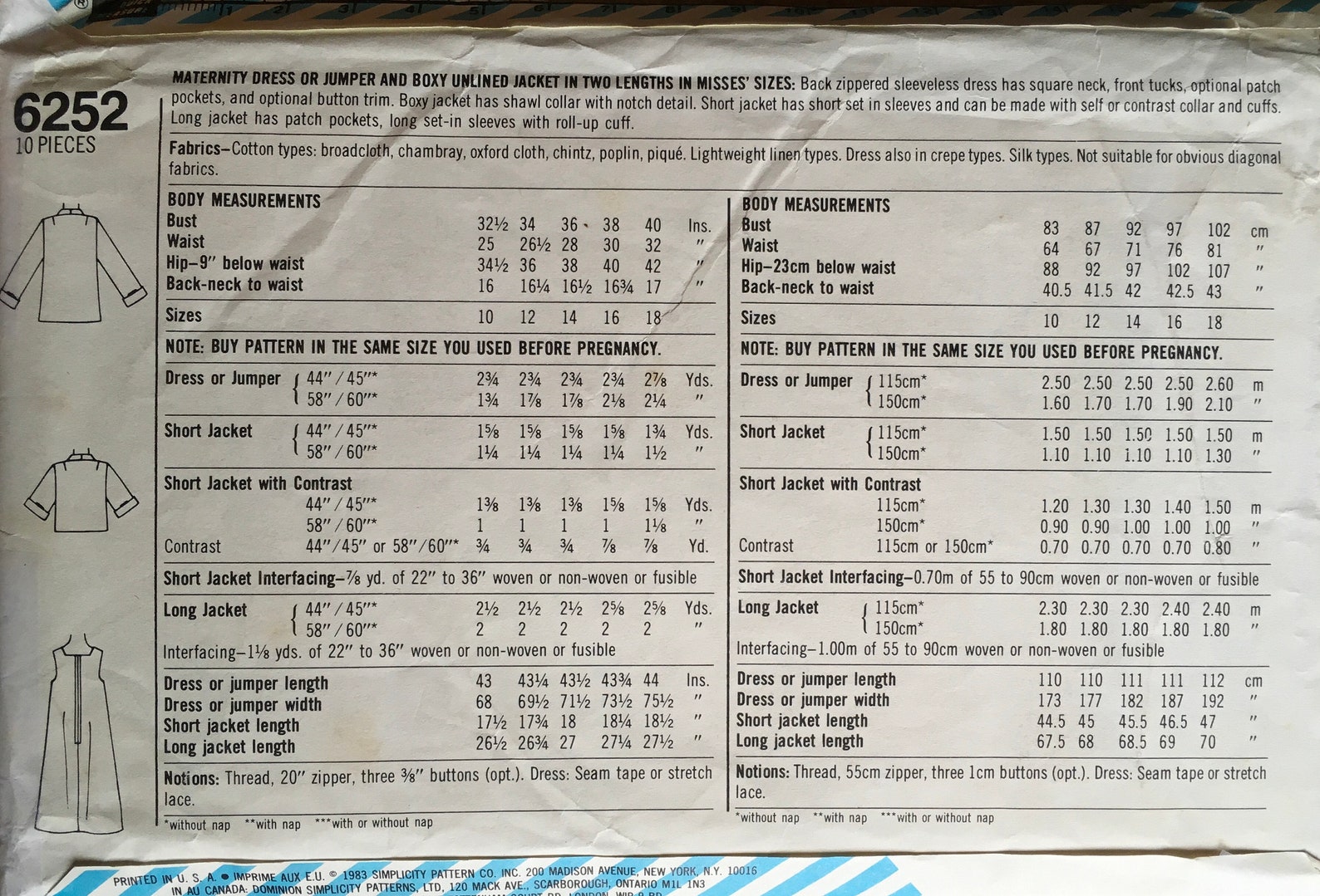 Simplicity 6252 Sewing Pattern vintage UNCUT - Etsy