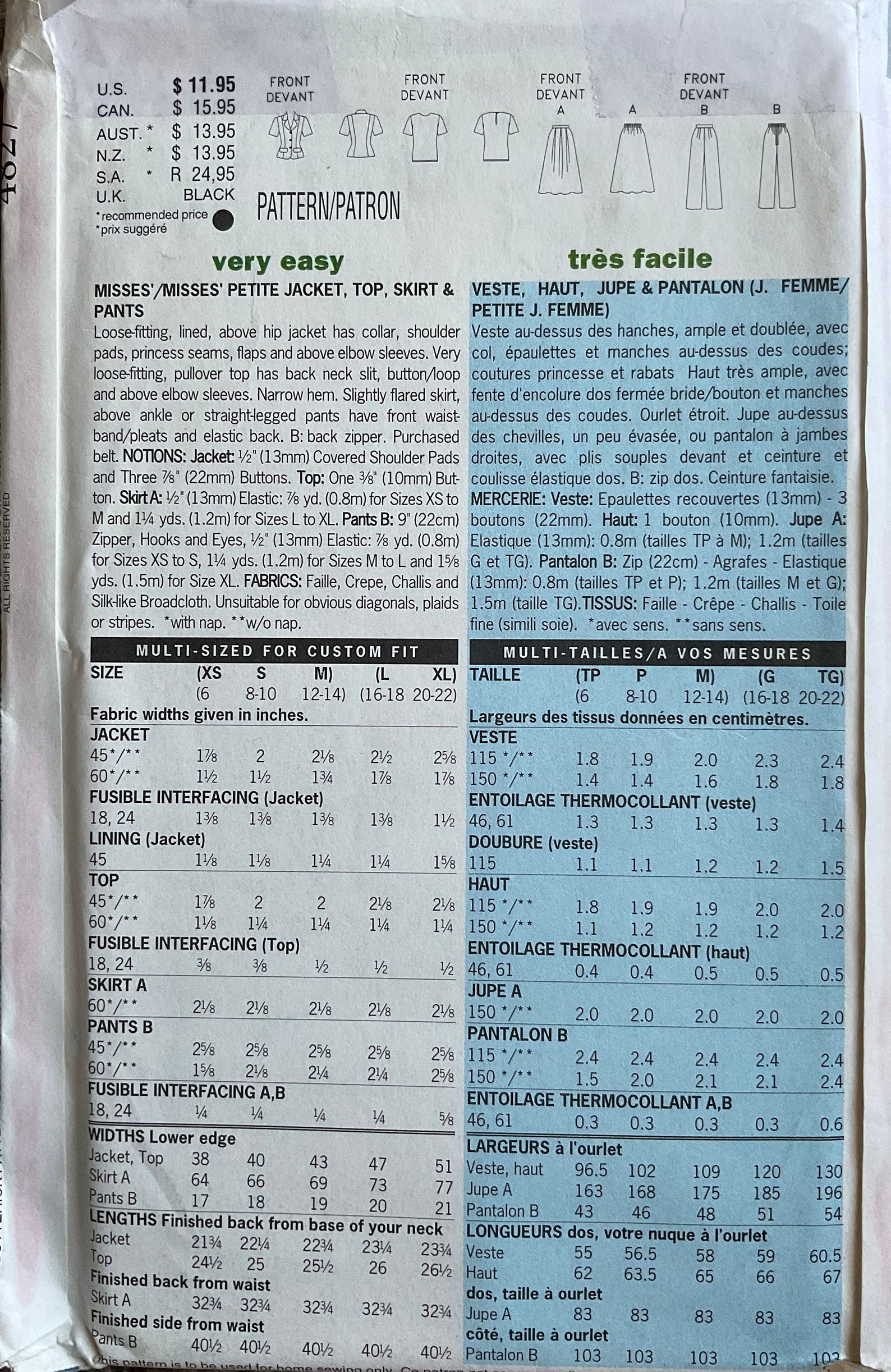 Butterick 4827 Sewing Pattern vintage UNCUT - Etsy