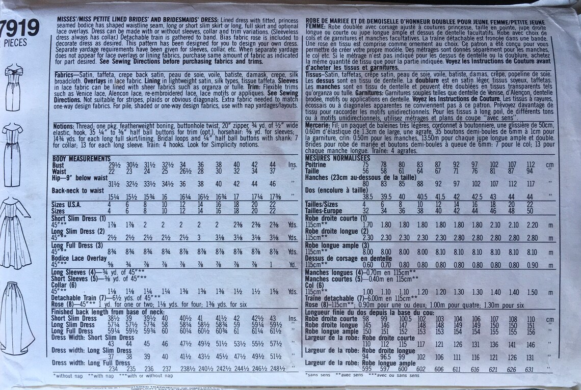 Simplicity 7919 Sewing Pattern vintage CUT - Etsy