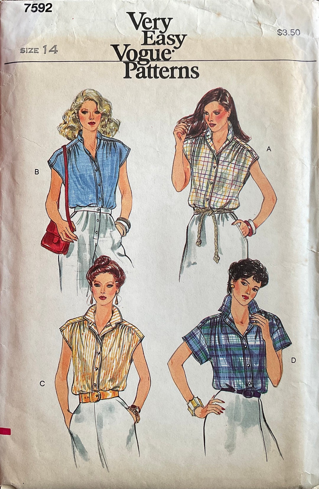 Vogue 7592 Sewing Pattern vintage CUT - Etsy