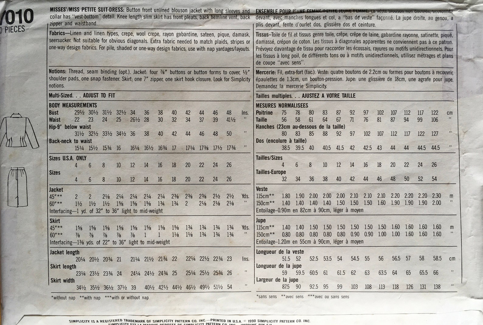 Simplicity 7010 Sewing Pattern vintage CUT - Etsy