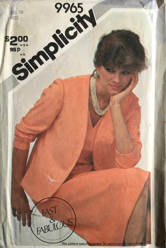 Simplicity 9965 Sewing Pattern vintage UNCUT | Etsy