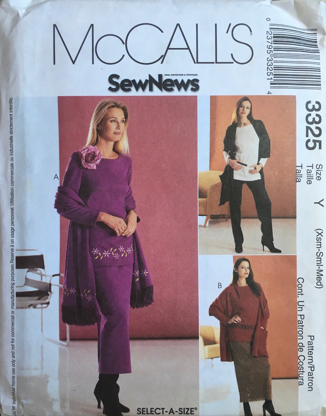 Mccall's 3325 Sewing Pattern vintage UNCUT - Etsy