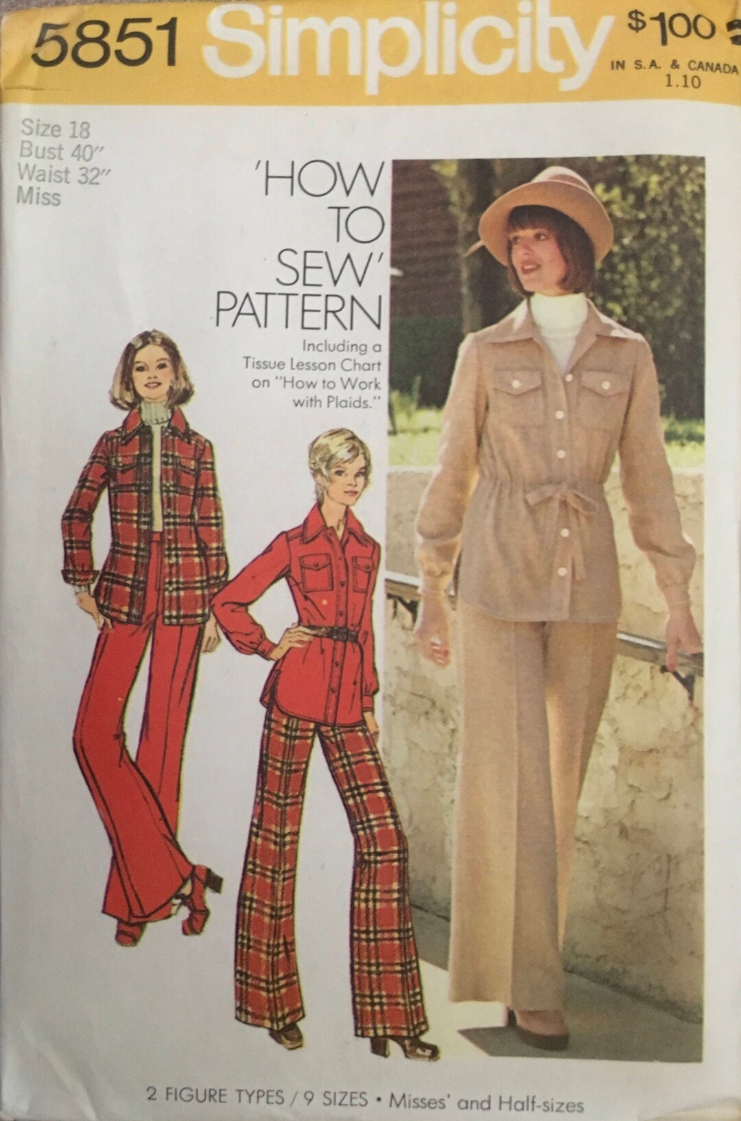 Simplicity 5851 Sewing Pattern vintage UNCUT/CUT - Etsy