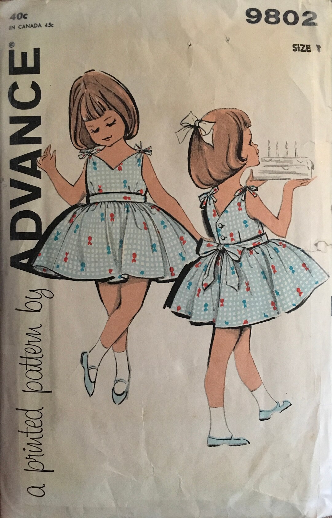 Advance 9802 Sewing Pattern vintage CUT - Etsy