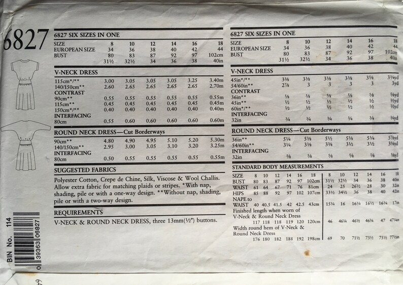 New Look 6827 Sewing Pattern vintage UNCUT - Etsy