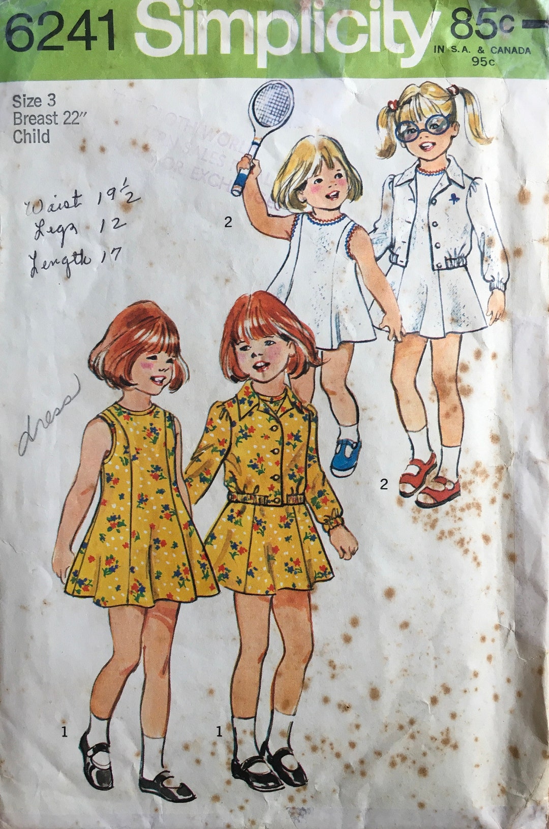 Simplicity 6241 Sewing Pattern vintage CUT - Etsy