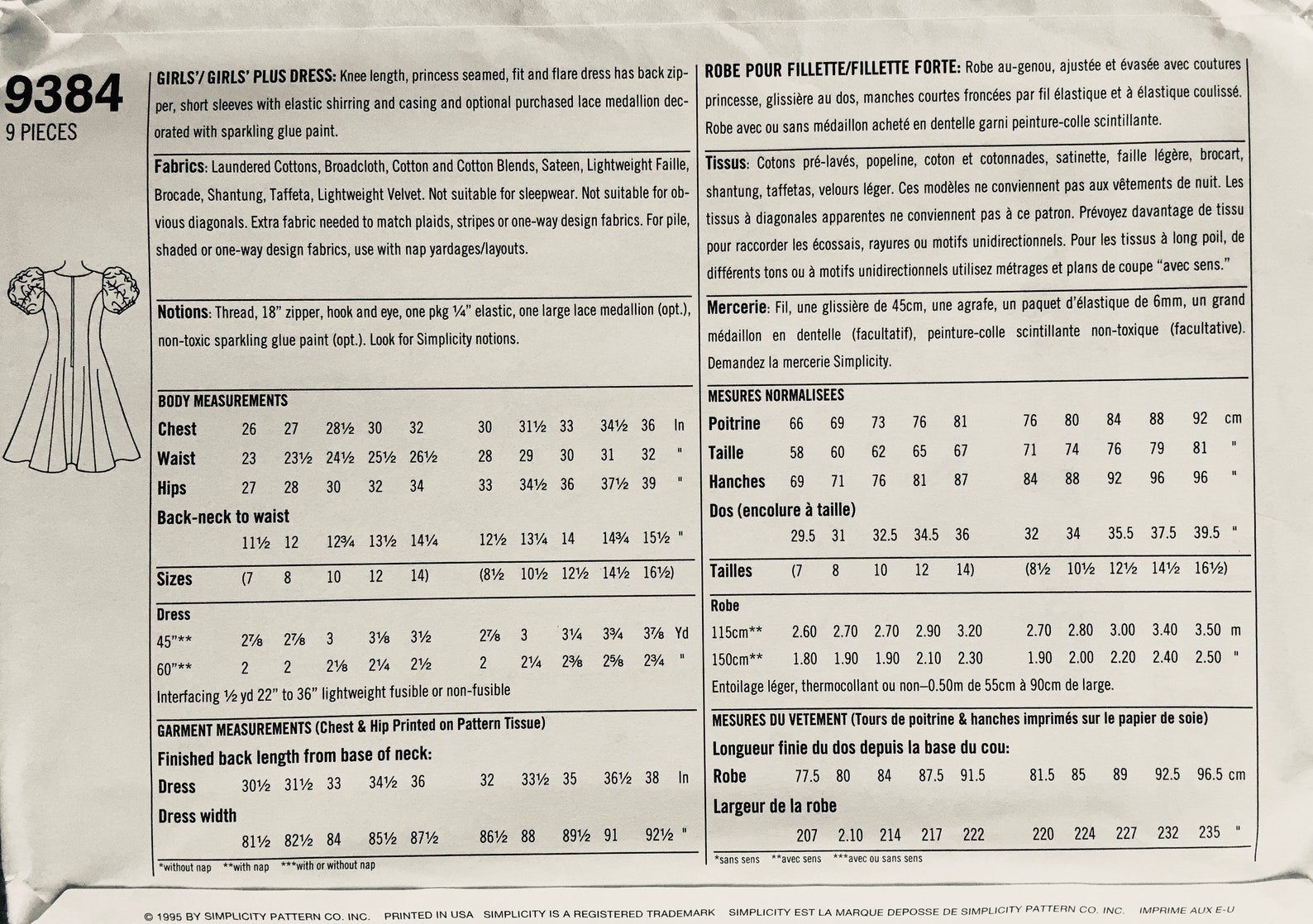 Simplicity 9384 Sewing Pattern vintage UNCUT - Etsy