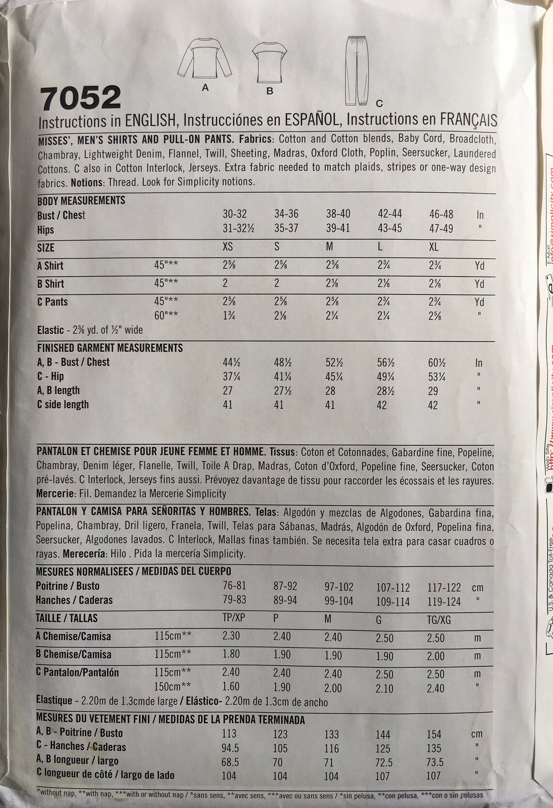 Simplicity 7052 Sewing Pattern vintage CUT - Etsy