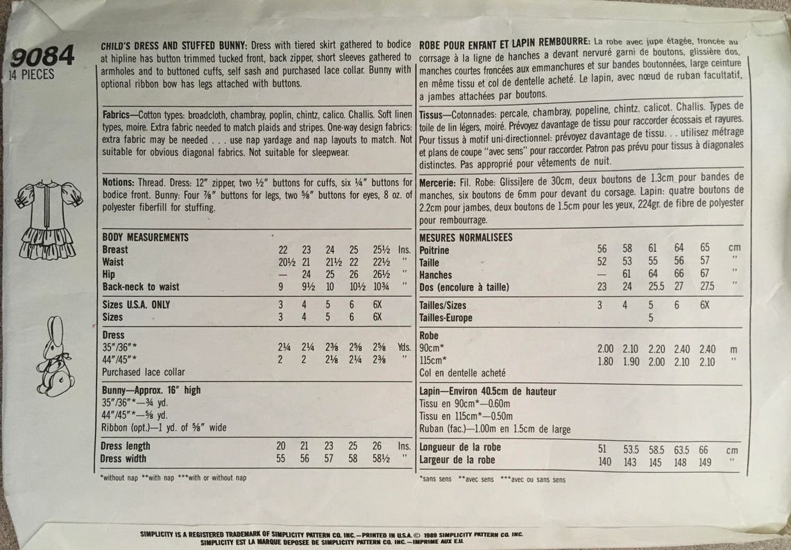 Simplicity 9084 Sewing Pattern vintage CUT - Etsy