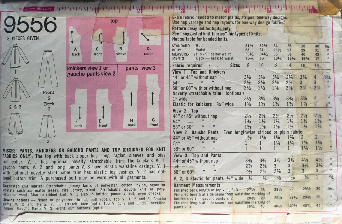 Simplicity 9556 Sewing Pattern vintage CUT - Etsy