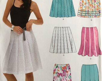 Uncut New Look Sewing Pattern 6003 Ms Slim Skirts in 3 Lengths Peplum ...
