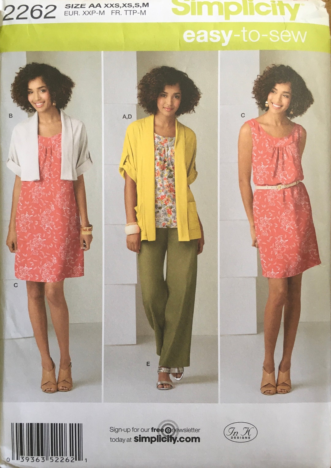 Simplicity 2262 Sewing Pattern UNCUT - Etsy