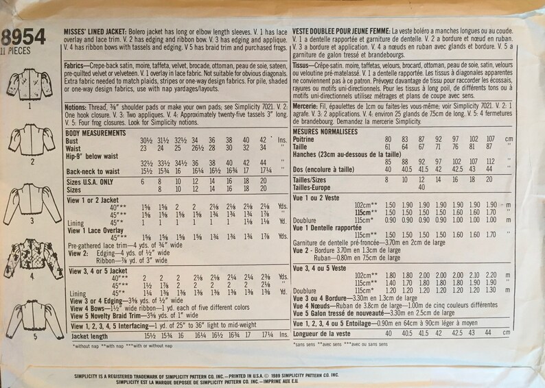 Simplicity 8954 Sewing Pattern vintage CUT - Etsy
