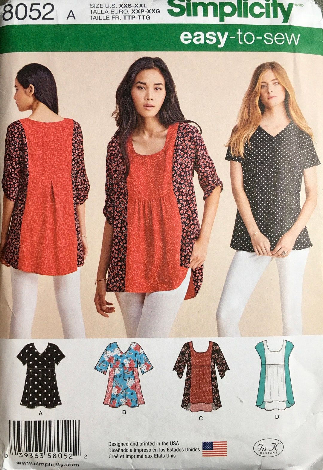 Simplicity 8052 Sewing Pattern UNCUT - Etsy